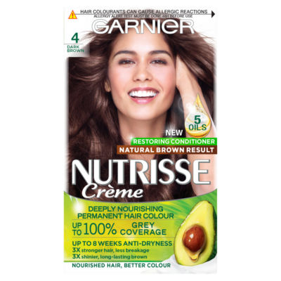 Garnier Nutrisse Nutrisse Ultra Crème Dye, Vegan, 4 Dark Brown, deep ...