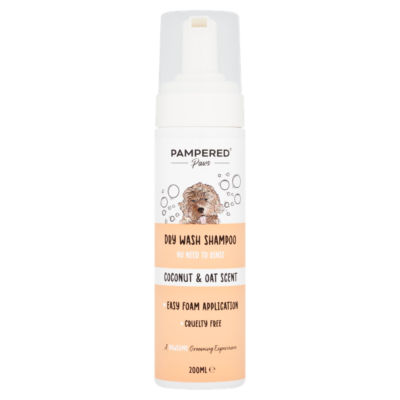 Pampered Paws Coconut & Oat Scent Dry Wash Shampoo 200ml - ASDA Groceries