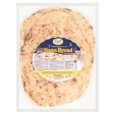 Regal Bakery 3 Traditional Plain Naan Bread - ASDA Groceries