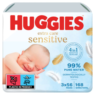 Huggies® Huggies Pure Extra Care Sensitive Plastic Free Baby wipes - 3 ...