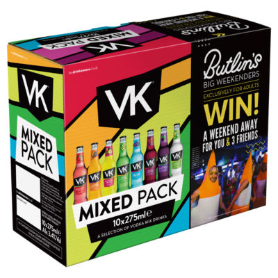 VK Mixed Pack A Selection of Vodka Mix Drinks 10 x 275ml - ASDA Groceries