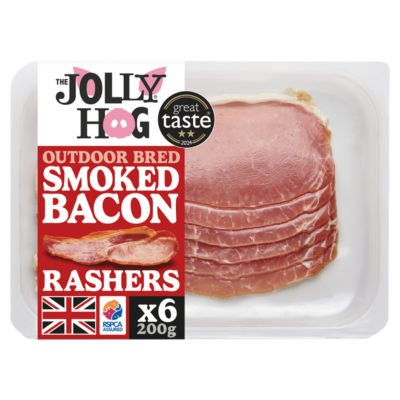 The Jolly Hog Double Smoked Back Bacon x6, 200g | British & Outdoor ...