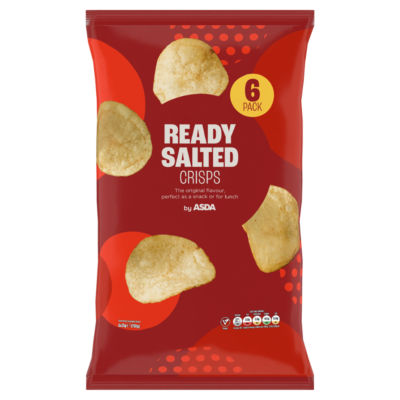 ASDA Ready Salted Crisps 6 x 25g (150g) - ASDA Groceries