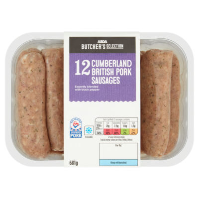 ASDA Butcher's Selection 12 Cumberland Pork Sausages - ASDA Groceries