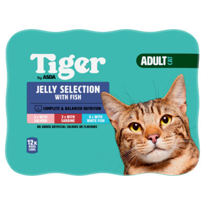 Tiger by ASDA Tiger Jelly Selection with Fish Adult Cat 12 x 400g (4 ...