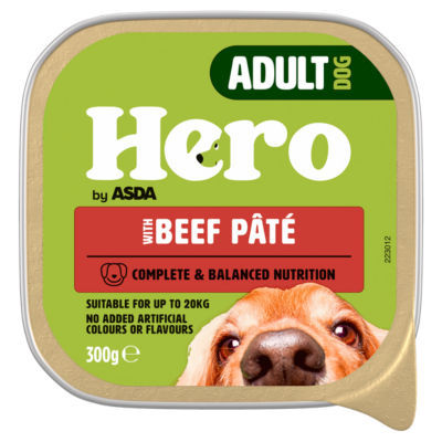Hero by ASDA Hero Adult Dog with Beef Pâté 300g - ASDA Groceries