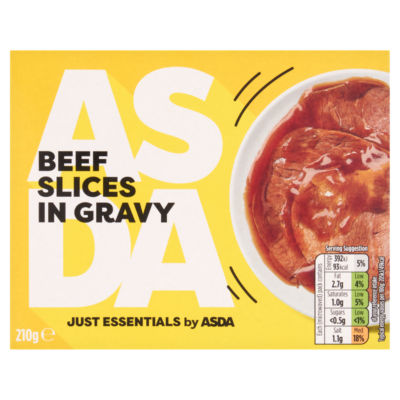 JUST ESSENTIALS by ASDA Just Essentials Beef Slices in Gravy 210g ...