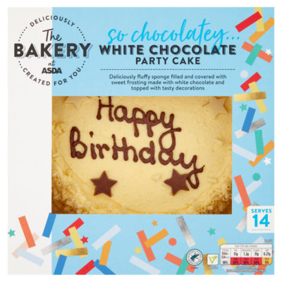 The BAKERY at ASDA The Bakery White Chocolate Party Cake - ASDA Groceries