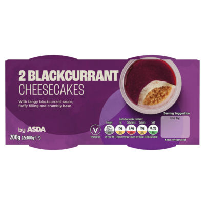 ASDA Blackcurrant Cheesecakes 2 x 100g (200g) - ASDA Groceries