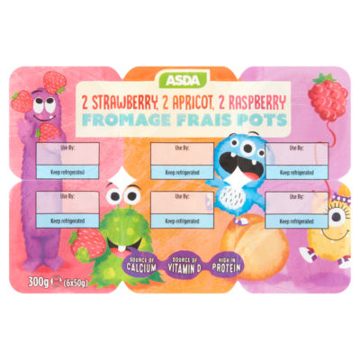ASDA Kids Mix Flavours Fromage Frais Pots 6 x 50g (300g) - ASDA Groceries