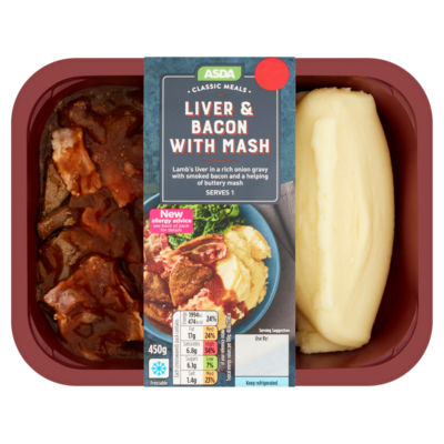 ASDA Liver & Bacon with Mash - ASDA Groceries
