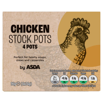 ASDA Chicken Stock Pots 4 x 24g (96g) - ASDA Groceries