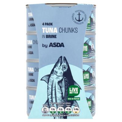 ASDA Tuna Chunks in Brine 4 x 145g (580g) - ASDA Groceries