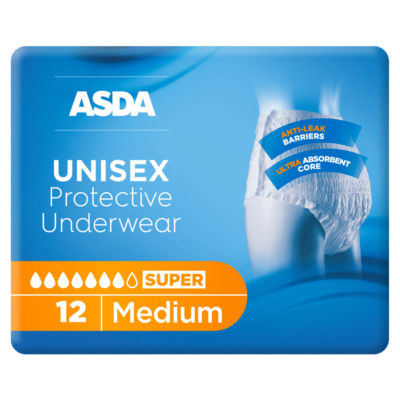 ASDA UNISEX Super Absorbent Underwear Incontinence Pants Medium - ASDA ...