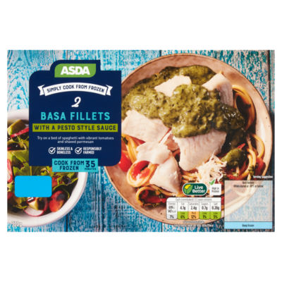 ASDA 2 Basa Fillets with a Pesto Style Sauce - ASDA Groceries
