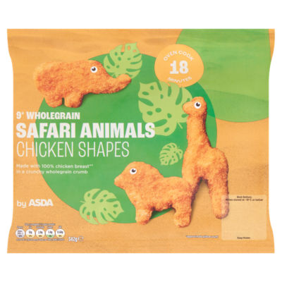 ASDA 9 Wholegrain Safari Animal Chicken Shapes 342g - ASDA Groceries