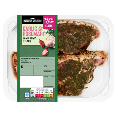 ASDA Butcher's Selection 2 Lamb Rump Steaks with Garlic & Rosemary Rub ...