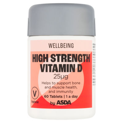ASDA Wellbeing 1 a day High Strength Vitamin D 25μg 60 Tablets - ASDA ...