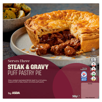ASDA Steak & Gravy Puff Pastry Pie 500g - ASDA Groceries