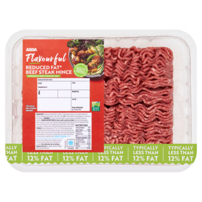 ASDA Flavourful Reduced Fat Beef Steak Mince 650g - ASDA Groceries
