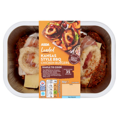 ASDA Loaded Kansas Style BBQ Chicken Burgers - ASDA Groceries