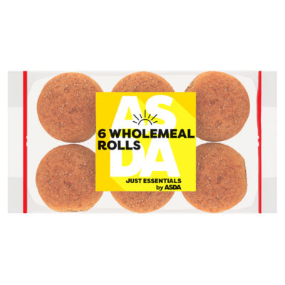 JUST ESSENTIALS by ASDA Just Essentials 6 Wholemeal Rolls - ASDA Groceries