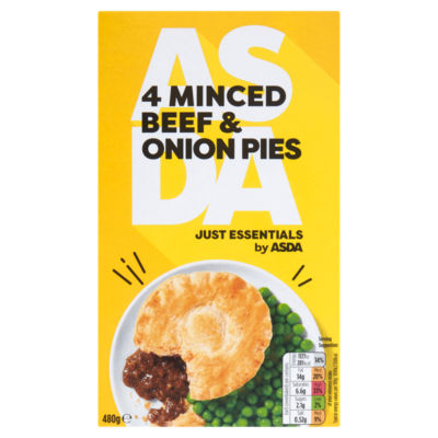 JUST ESSENTIALS by ASDA Just Essentials 4 Minced Beef & Onion Pies 480g ...