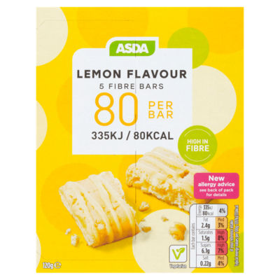 ASDA 5 Lemon Flavour Fibre Bars - ASDA Groceries