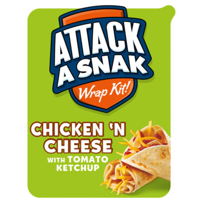 Attack A Snak Chicken 'n Cheese Wrap Kit with Tomato Ketchup 86g - ASDA ...