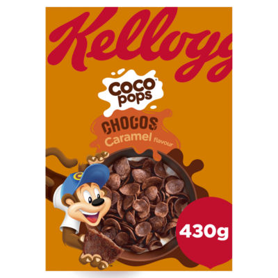 Kellogg's Coco Pops Chocos Caramel Breakfast Cereal 430g - ASDA Groceries