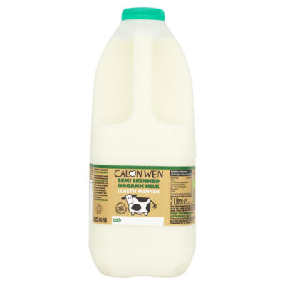 Calon Wen Semi Skimmed Organic Milk 4 Pints 2 Litres - ASDA Groceries