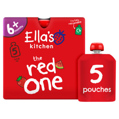 Ella's Kitchen the Red One Squished Smoothie Fruits 5 x 90g (450g ...