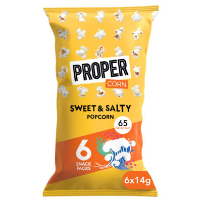 Propercorn Sweet & Salty Popcorn 6 x 14g (84g) - ASDA Groceries