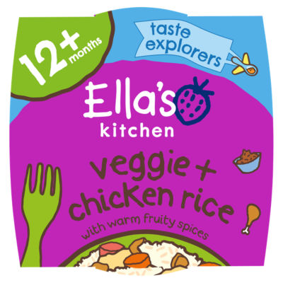 Ella's Kitchen Veggie + Chicken Rice with Warm Fruity Spices 12+ Months ...