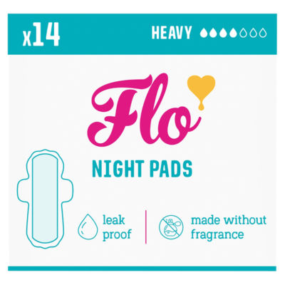 Flo Bamboo Night Period Pads (14 Pads) - ASDA Groceries