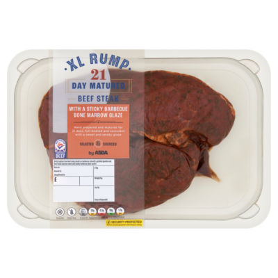 ASDA XL Rump Beef Steak with a Sticky Barbecue Bone Marrow Glaze 450g ...