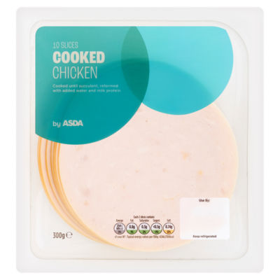 ASDA 10 Slices Cooked Chicken 300g - ASDA Groceries