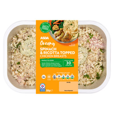 ASDA Creamy Spinach & Ricotta Topped Chicken Breasts 300g - ASDA Groceries
