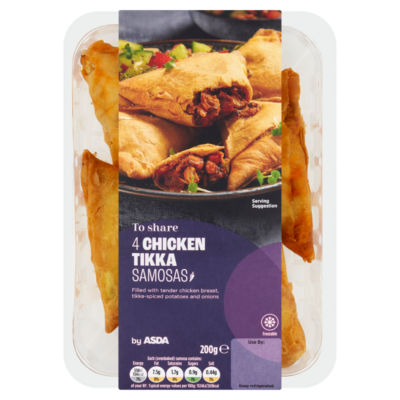 ASDA to Share 4 Chicken Tikka Samosas 200g - ASDA Groceries