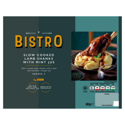 Bistro by ASDA Slow Cooked Lamb Shanks with Mint Jus 802g - ASDA Groceries