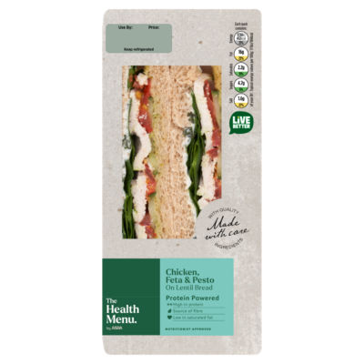 The Health Menu by ASDA ASDA Health Menu Chicken, Feta & Pesto Sandwich ...