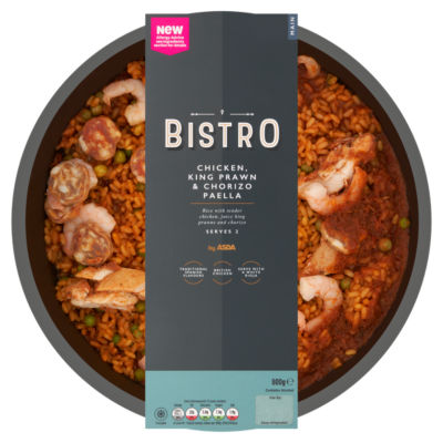 Bistro by ASDA Bistro by Chicken, King Prawn & Chorizo Paella 800g ...