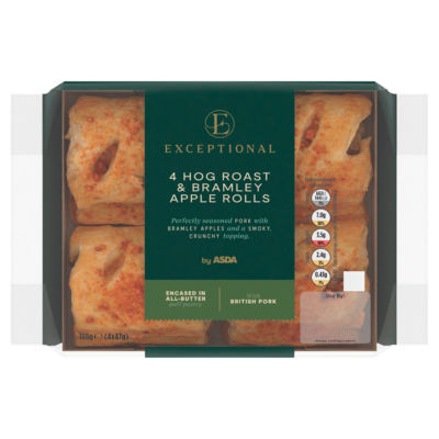 Exceptional by ASDA Hog Roast & Bramley Apple Rolls 4 x 47g (188g ...