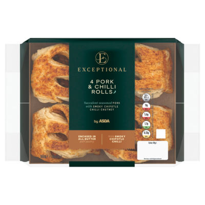 Exceptional by ASDA Pork & Chilli Rolls 4 x 47g (188g) - ASDA Groceries