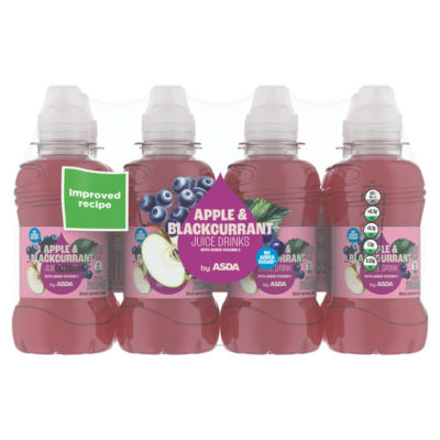 ASDA Apple & Blackcurrant Juice Drinks 8 x 200ml - ASDA Groceries