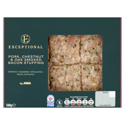 Exceptional by ASDA Pork, Chestnut & Oak Smoked Bacon Stuffing 340g ...