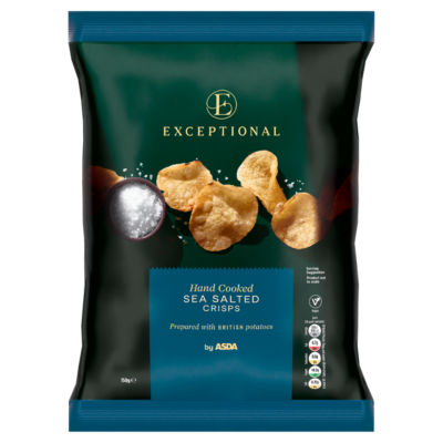 Exceptional By Asda Hand Cooked Sea Salted Crisps 150g - ASDA Groceries