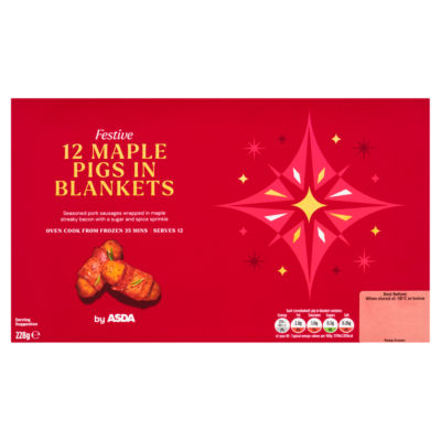 ASDA Festive 12 Maple Pigs in Blankets 228g - ASDA Groceries