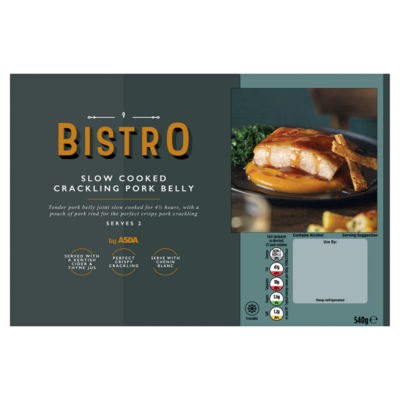 Bistro by ASDA Bistro Slow Cooked Crackling Pork Belly 540g - ASDA ...
