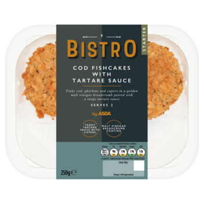 Bistro by ASDA Bistro Cod Fishcakes with Tartare Sauce 250g - ASDA ...